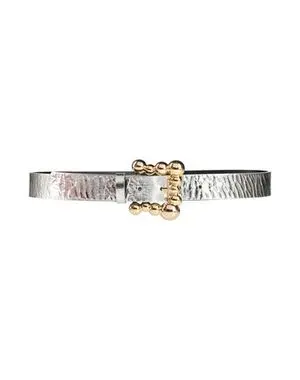 Sandro Cowhide Leather Belt - Silver