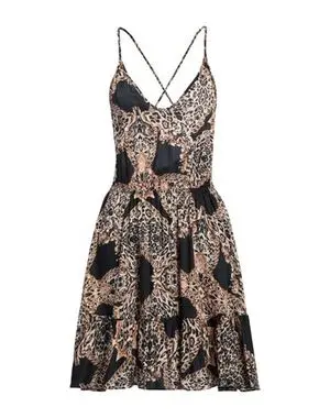 CHANGIT Mini Leopard-print Flared Dress