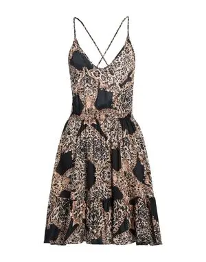 CHANGIT Mini Leopard-print Flared Dress