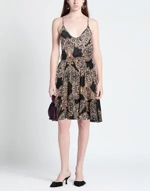 CHANGIT Mini Leopard-print Flared Dress