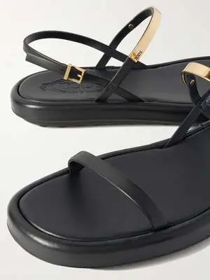 TOD'S Leather Slingback Sandals - Black