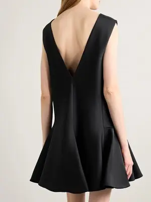Khaite Mel Crepe Mini Fit & Flare Dress - Black