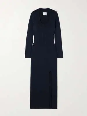 Galvan Atalanta Stretch-knit Midi Dress - Navy