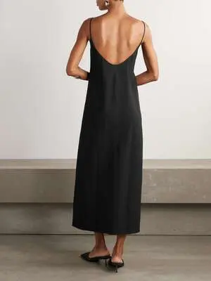 Another Tomorrow Hemp-blend Midi Dress