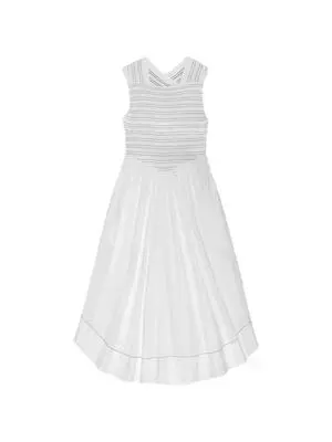 GANNI Square-neck Midi Dress - White