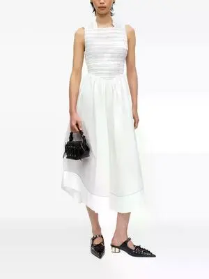 GANNI Square-neck Midi Dress - White
