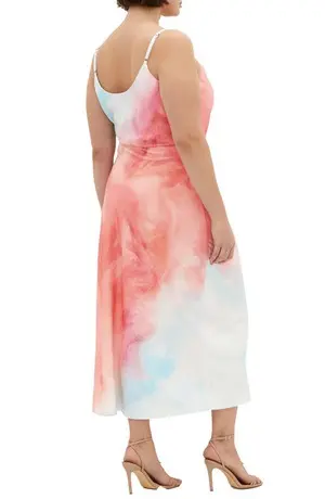 City Chic Print Evening Dress