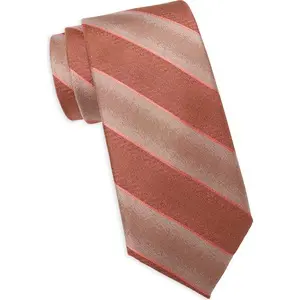 Nordstrom Revelle Stripe Silk Jacquard Neck Tie Orange