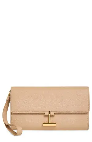 TOM FORD Tara Leather Wristlet - Jaa Light Beige
