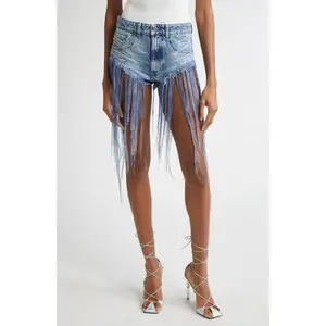 DIESEL® De-jizz Fringe Hem Shorts - Denim