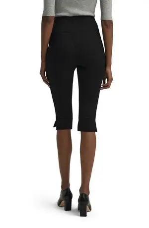 FAVORITE DAUGHTER The Carrie Pedal Pusher Slit Hem Capri Pants - Black