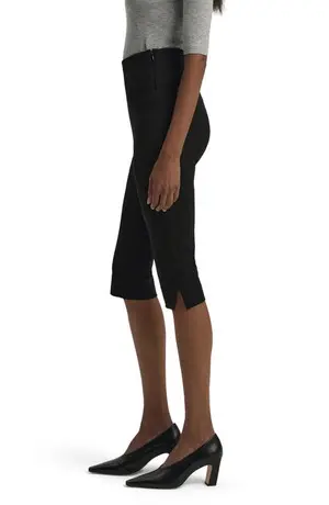 FAVORITE DAUGHTER The Carrie Pedal Pusher Slit Hem Capri Pants - Black