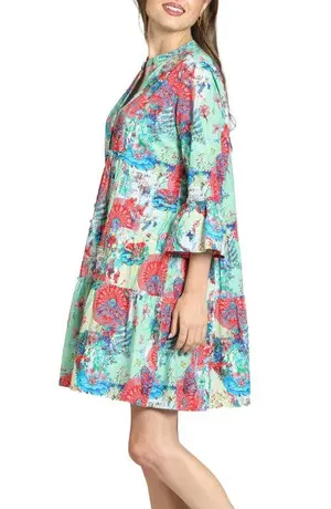 APNY Mix Print Tunic Dress - Mint Green Multi