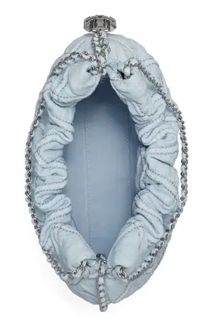 Tory Burch Fleming Quilted Denim Hobo Bag - Seltzer