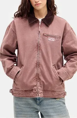 BDG URBAN OUTFITTERS Luca Canvas Chore Jacket - Dusty Pink