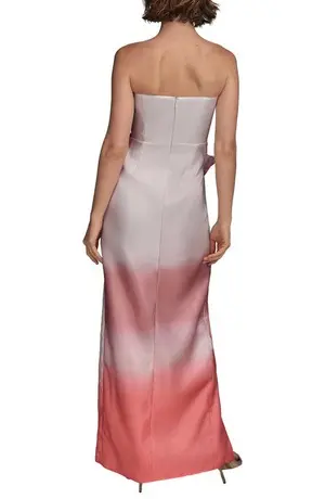 Donna Karan New York Floral Strapless Column Gown
