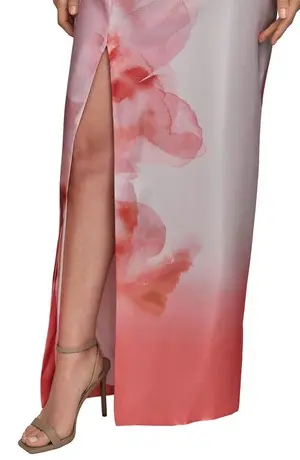 Donna Karan New York Floral Strapless Column Gown