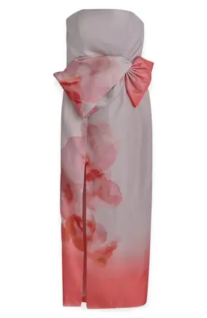 Donna Karan New York Floral Strapless Column Gown