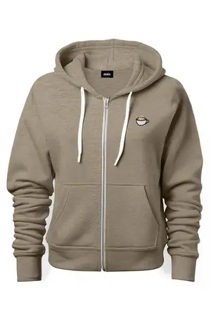 DALIX Cappuccino Zip Hoodie - Heather Stone