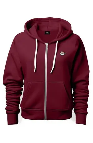 DALIX Cappuccino Zip Hoodie - Maroon
