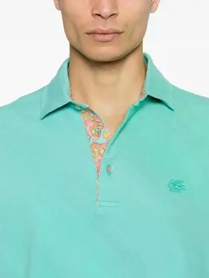 Etro Pegaso-embroidered Polo Shirt - Green
