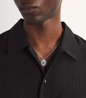 THE OUZE Sapphire-embedded Medallion Necklace