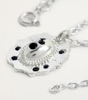 THE OUZE Sapphire-embedded Medallion Necklace