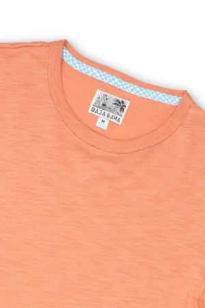 BAJA LLAMA Slub Pima Tee - Coral
