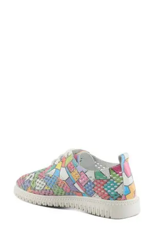 SPRING STEP SHOES Perforated Leather Sneaker - White Multi
