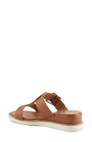SPRING STEP SHOES Seaport Leather Slide Sandal - Camel