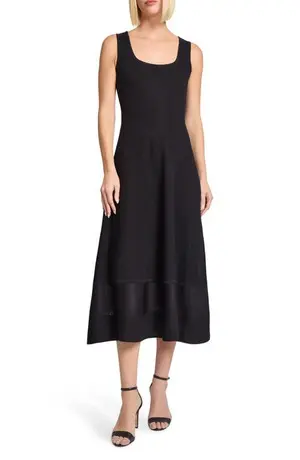 Misook Modern Fit & Flare Midi Dress
