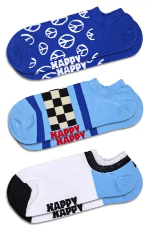 Happy Socks Peace Assorted 3-pack Invisible Socks