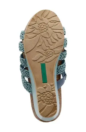 DAVID TATE Fabiana Platform Wedge Slide Sandal - Denim