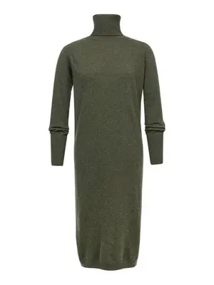 CELTIC & CO. Supersoft Midi Turtleneck Dress - Olive