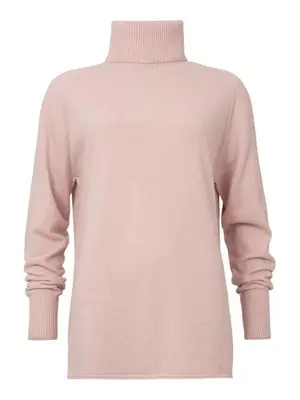CELTIC & CO. Geelong Wool Slouch Turtleneck Sweater - Peony