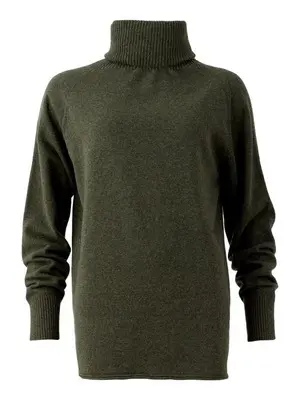 CELTIC & CO. Geelong Wool Slouchy Turtleneck Sweater - Olive