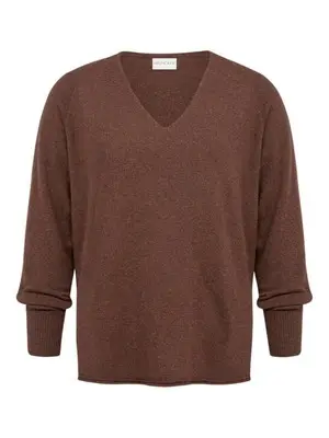 CELTIC & CO. Geelong Wool Slouch V-neck Sweater - Ember