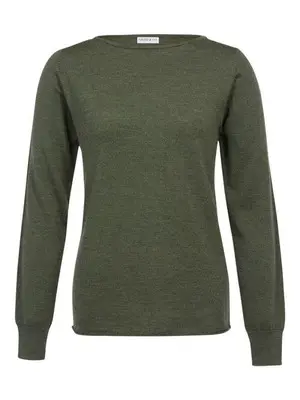CELTIC & CO. Merino Fine Knit Boat Neck Sweater - Olive