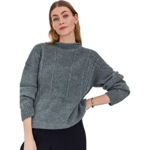 CELTIC & CO. British Wool Gansey Sweater - Dark Skylight