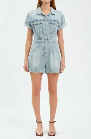 DAZE Topanga Denim Romper - Dolphin