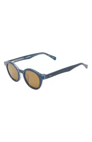 Eyebobs Tv Party 44mm Polarized Round Sunglasses - Navy Blue/brown