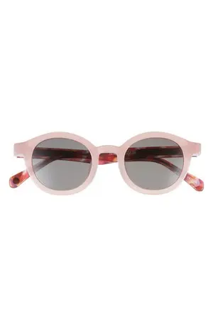 Eyebobs Tv Party 44mm Polarized Round Sunglasses - Pimrose Pink Pink / Grey