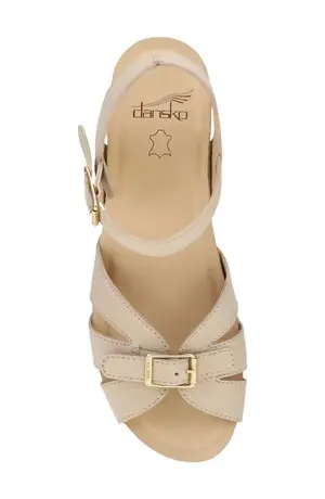 Dansko Alanna Ankle Strap Platform Wedge Sandal - Vanilla
