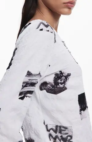 Desigual Textured Graphic Top