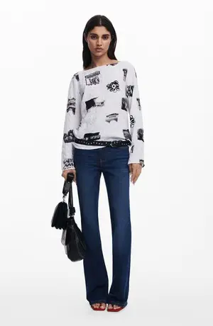 Desigual Textured Graphic Top