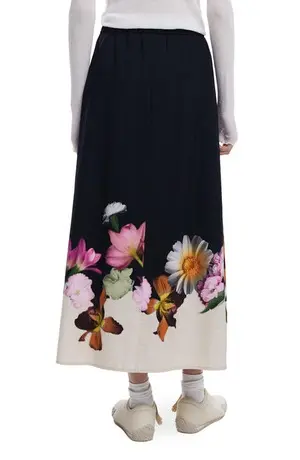 Desigual Floral Print Maxi Skirt
