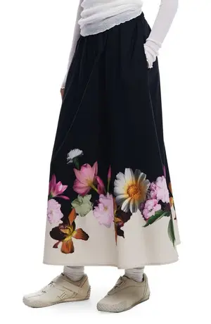 Desigual Floral Print Maxi Skirt