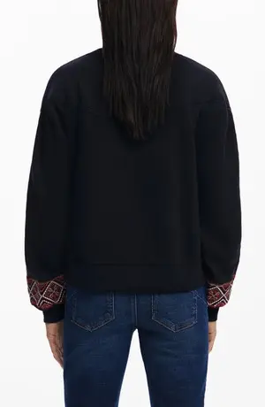 Desigual Embroidered Sleeve Sweatshirt