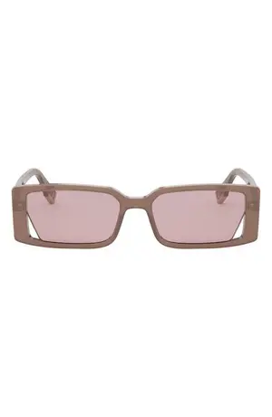 Fendi Rectangular Sunglasses - Shiny Light Brown / Violet