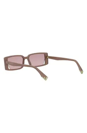 Fendi Rectangular Sunglasses - Shiny Light Brown / Violet